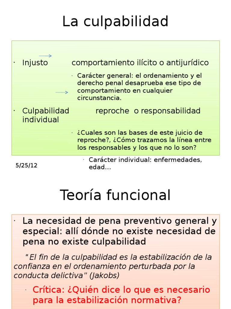 Leccion 8 La Culpabilidad | Castigos | Derecho penal