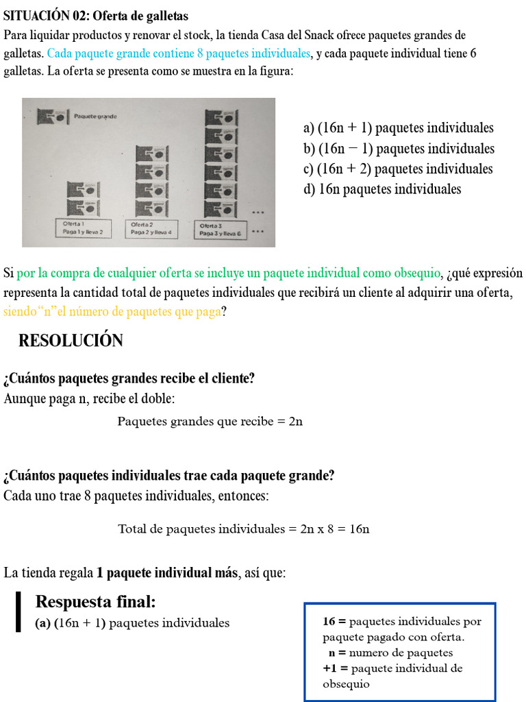 Total de paquetes individuales en ofertas | PDF