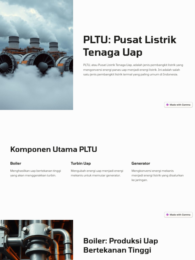 Komponen Utama dan Operasi PLTU | PDF