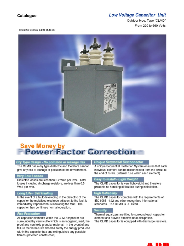 LV Capacitor Outdoor (Rev-1) | PDF | Capacitor | Fuse (Electrical)