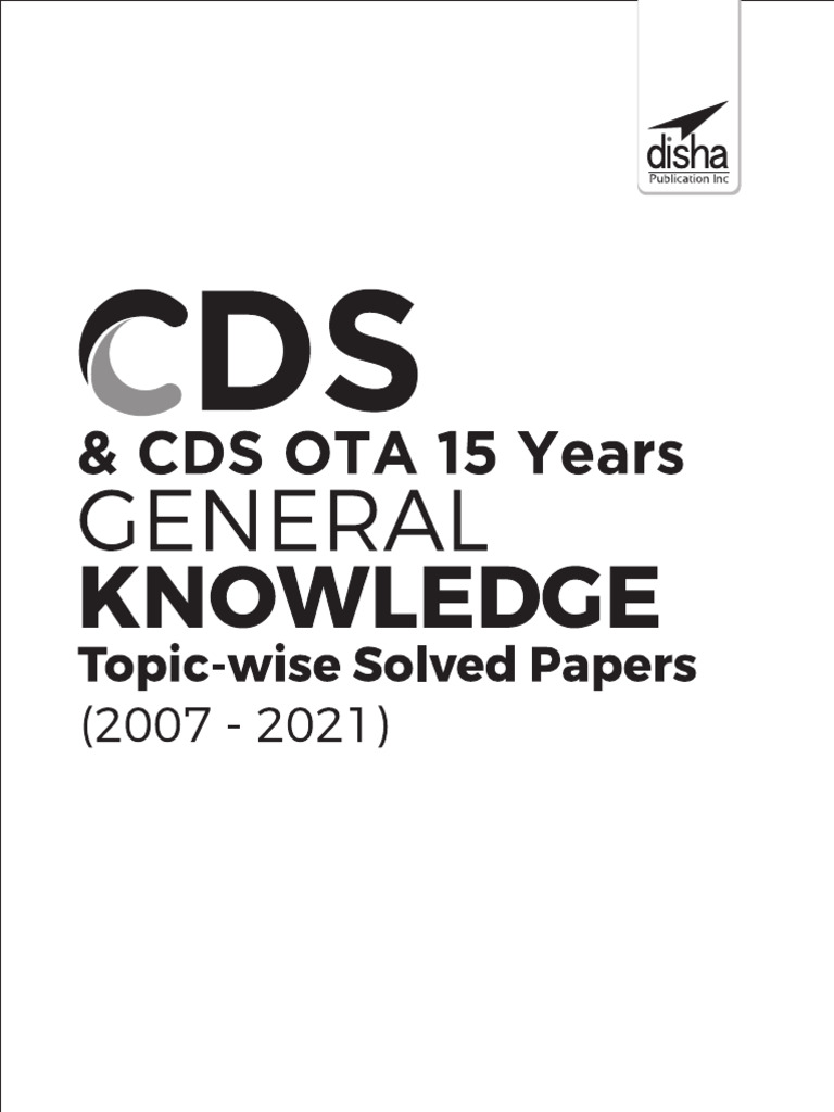 CDS & CDS OTA 15 Years General Knowledge - Disha Experts | PDF ...