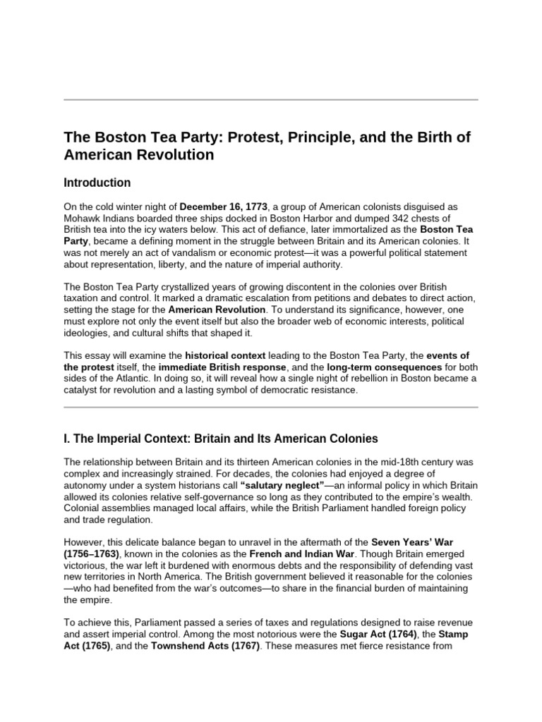 The Boston Tea Party - Protest, Principle, and The Birth of American ...