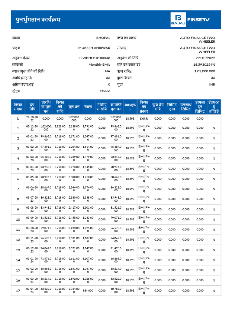 Repayment Schedule | PDF