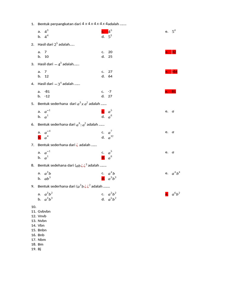 Soal Perpangkatan dan Sederhana Matematika | PDF
