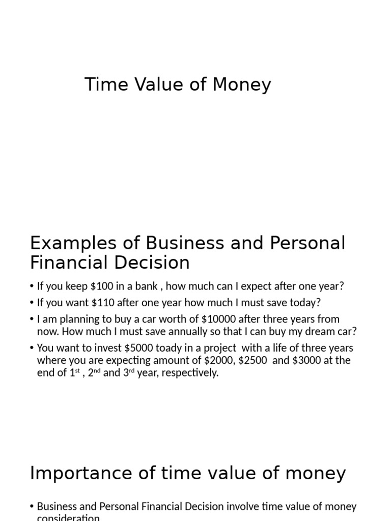 TVM | PDF | Net Present Value | Time Value Of Money
