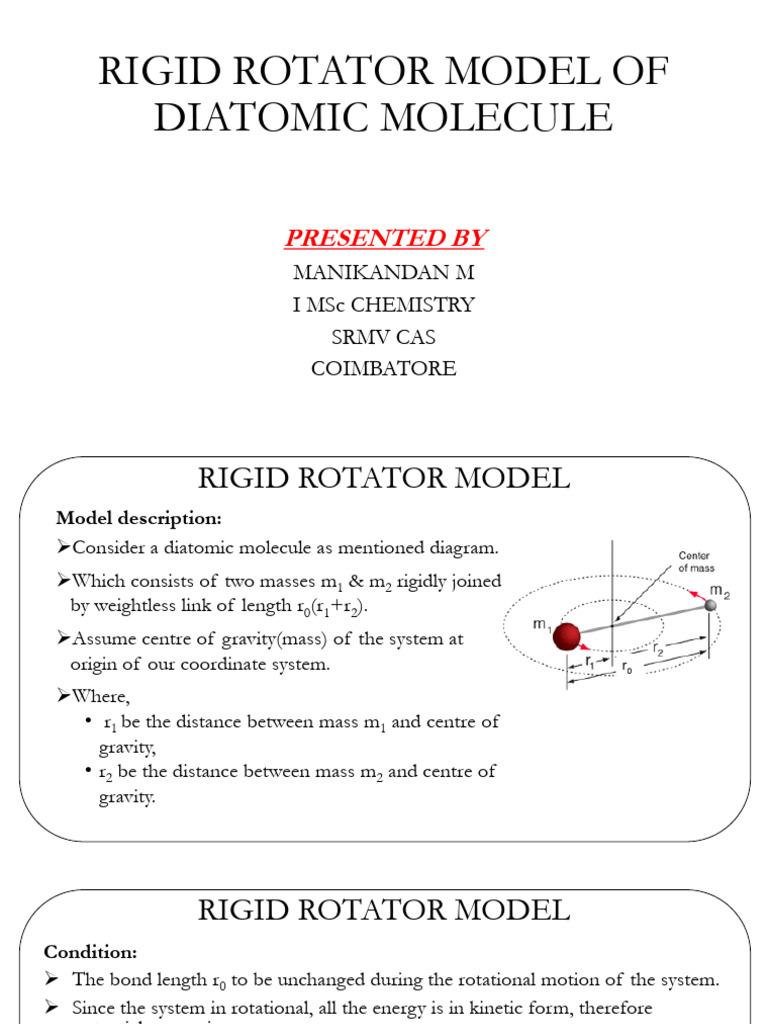 Rigid Rotator Model of Diatomic Molecules | PDF | Hamiltonian (Quantum ...