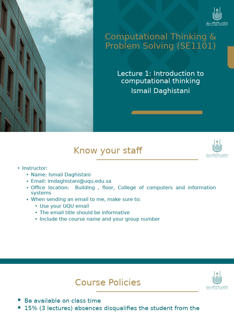 01 - Introduction To Computational Thinking | PDF | Thought | Computer Science