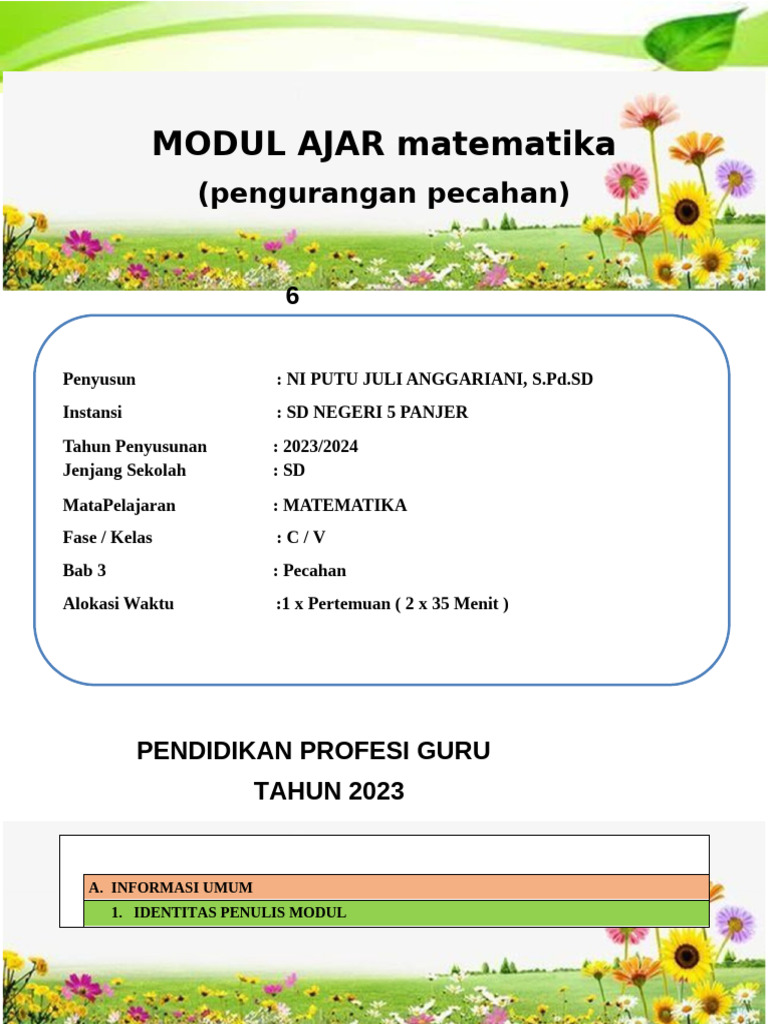 Modul Ajar Matematika Kumer | PDF