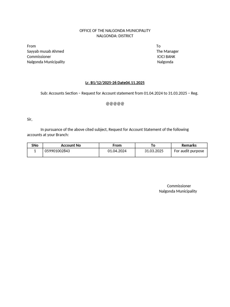 Bank Letter | PDF