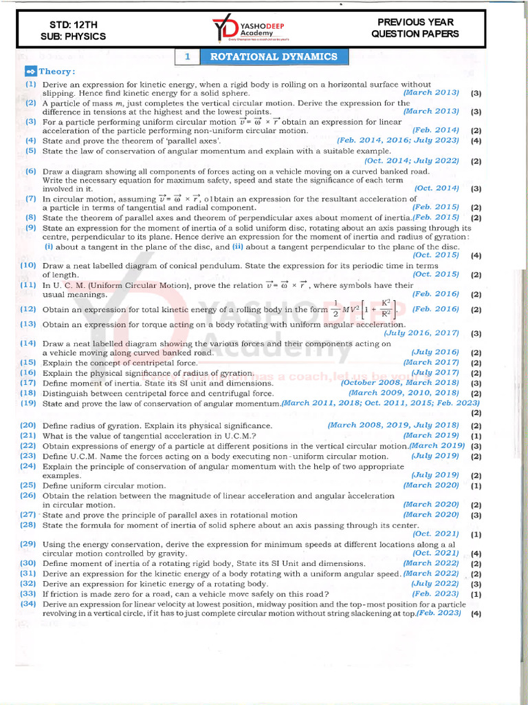 12th Physics Pyq | PDF