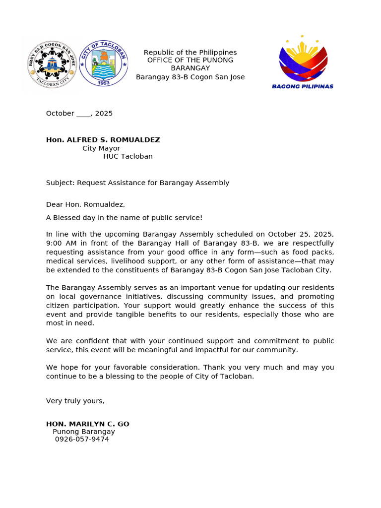 Request Letter Assembly | PDF