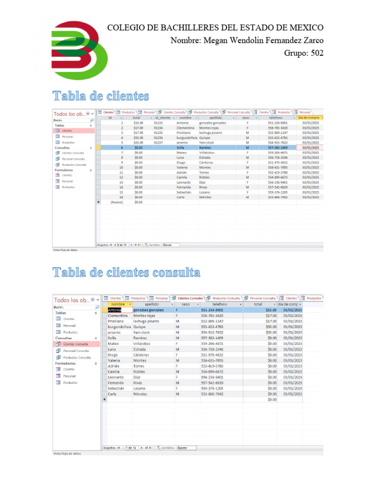 Tabla de Clientes | PDF