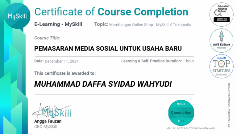 MYSKILL - Muhammad Daffa Syidad Wahyudi | PDF