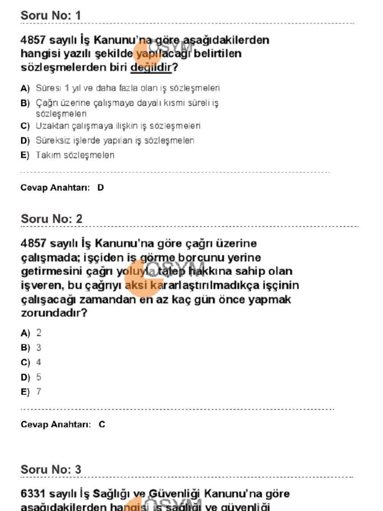 Kpss Ceko Test Sorulari Ve Cevaplari | PDF