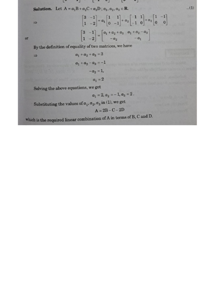 Matrix Linear Combination | PDF