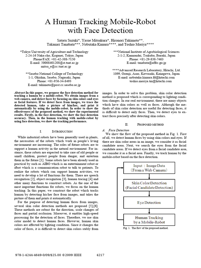 Mobile Robot with Face Detection System | PDF | Color | Robot