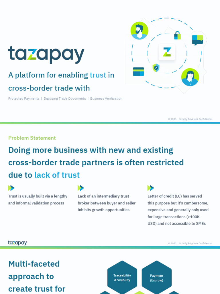 Tazapay Corporate Deck Sept - PPTX 1 | PDF | Letter Of Credit | Business