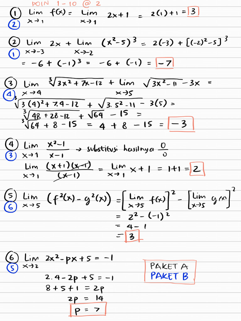 PH Limit Aljabar & Polinom - Pembahasan | PDF