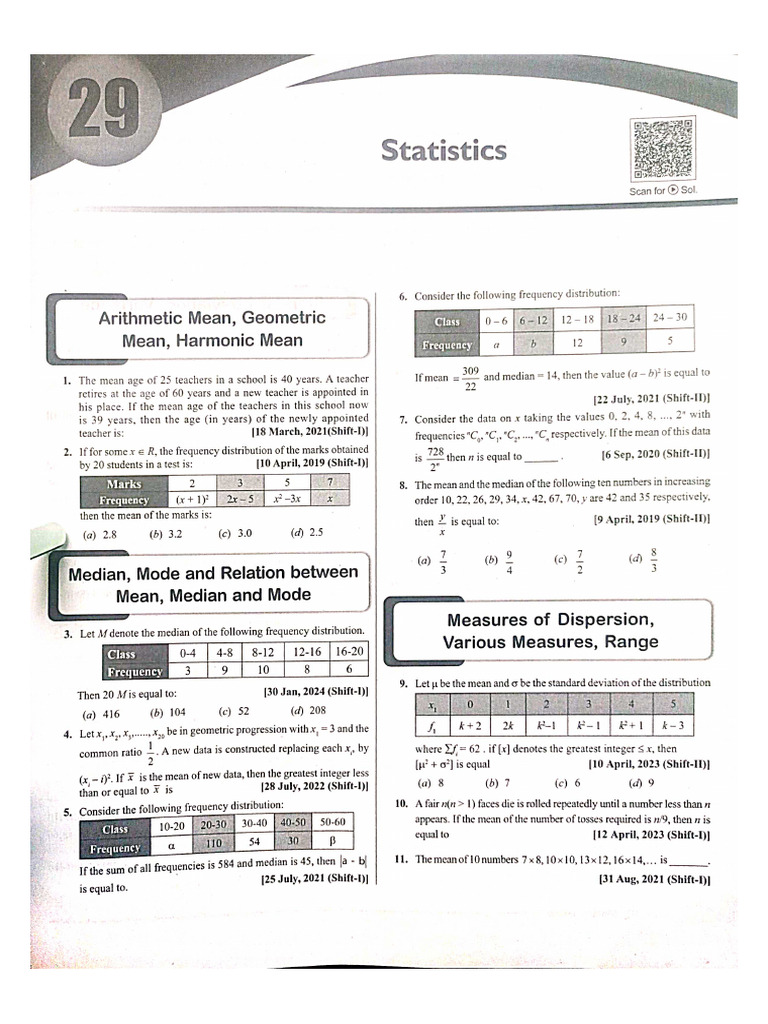 Statistics PYQ | PDF