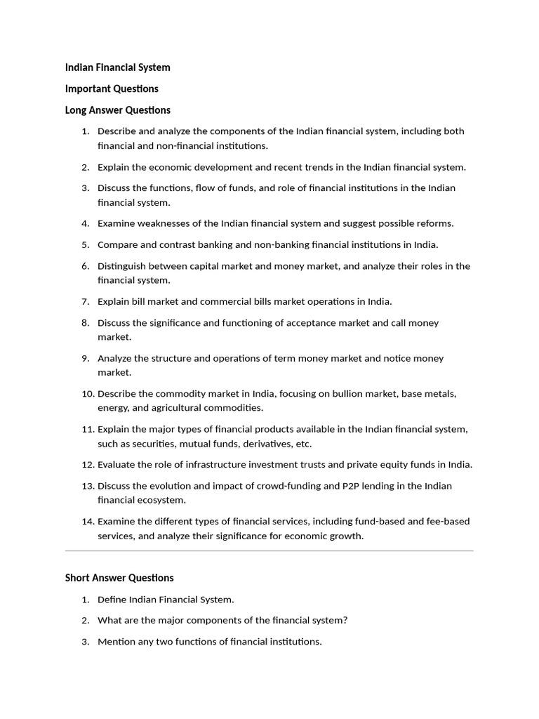 Indian Financial System | PDF