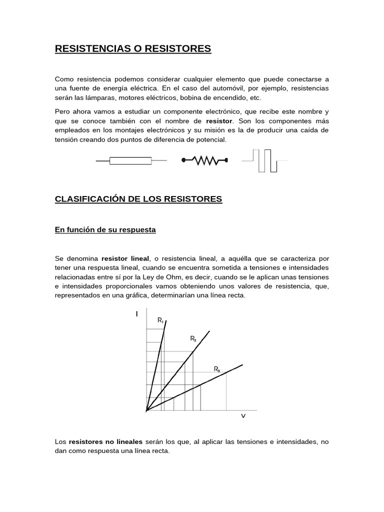 Guía Completa sobre Resistores y Potenciómetros | PDF | Resistor ...