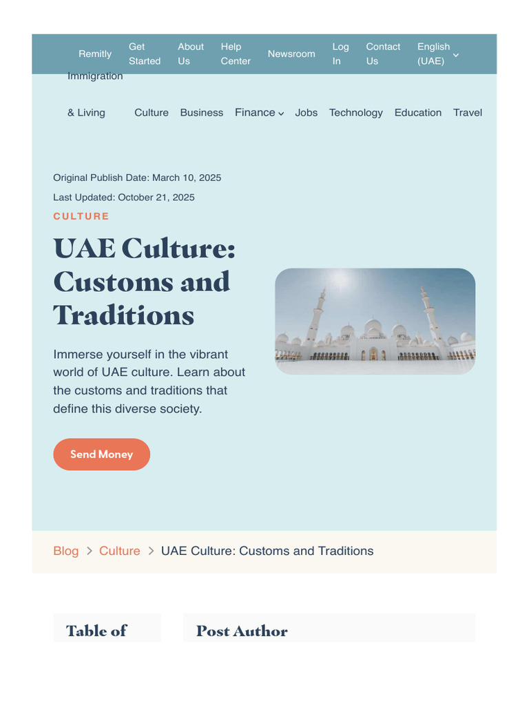 UAE Culture- Unveiling Customs and Traditions | Remitly | PDF | United ...
