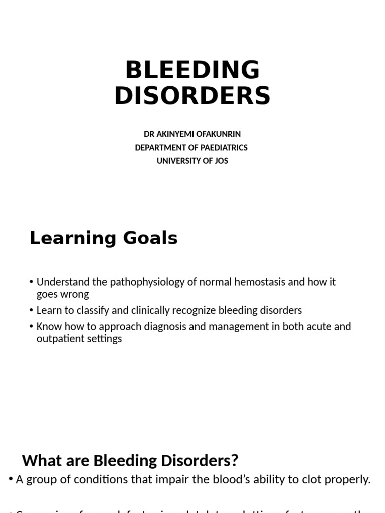 Bleeding Disorders | PDF | Bleeding | Coagulation