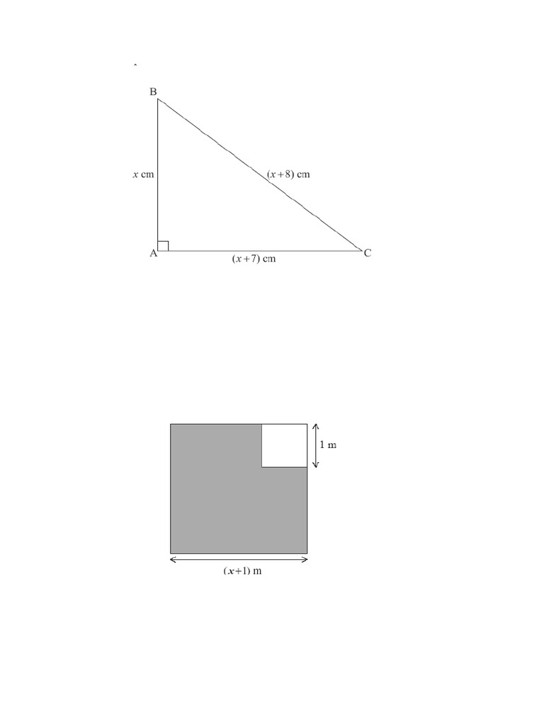 Quadratic Equations and Area Problems | PDF | Area | Length