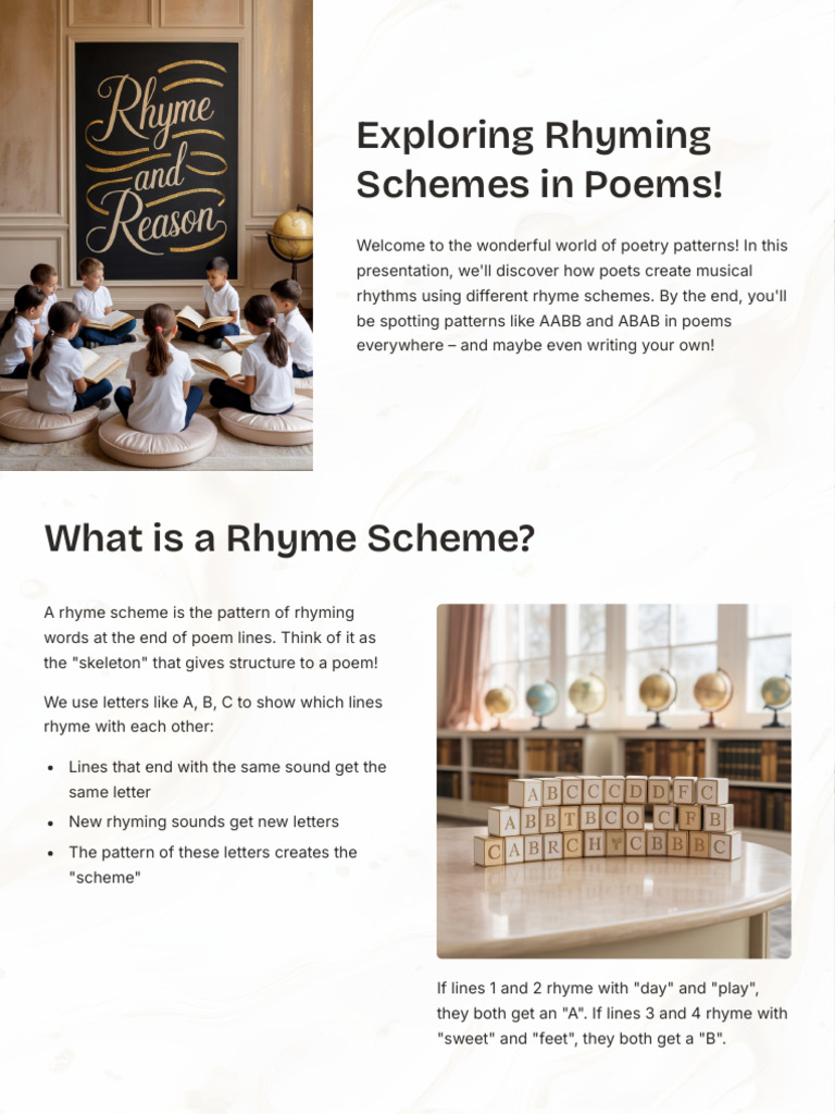 AABB and ABAB Rhyme Schemes Explained | PDF | Poetry | Rhyme