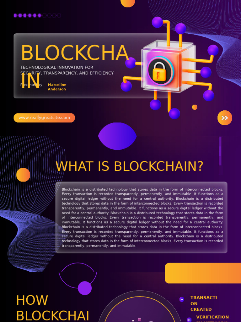Orange Blue and Purple Gradient Blockchain Presentation | PDF | Computing | Economies