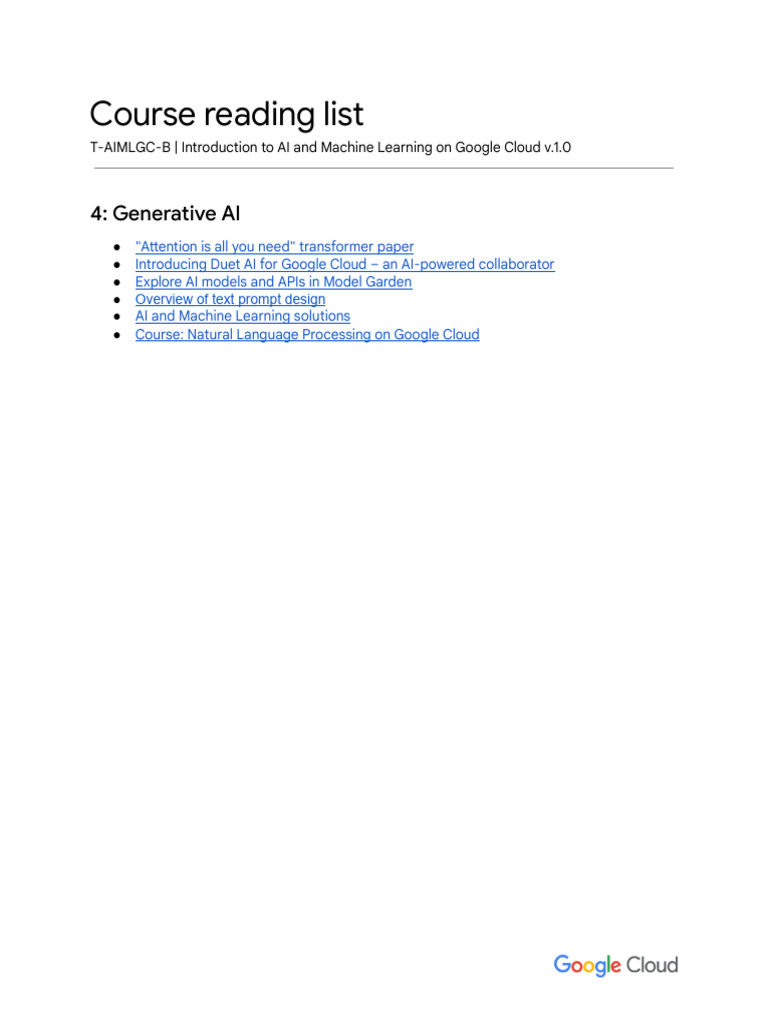 AI and Machine Learning Course Readings | PDF