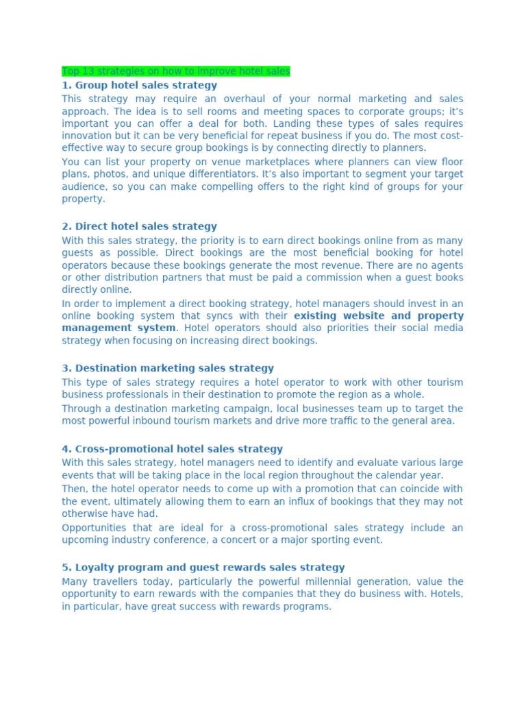 Boosting Hotel Sales in Low Season | PDF | Marketing | Loyalty Program
