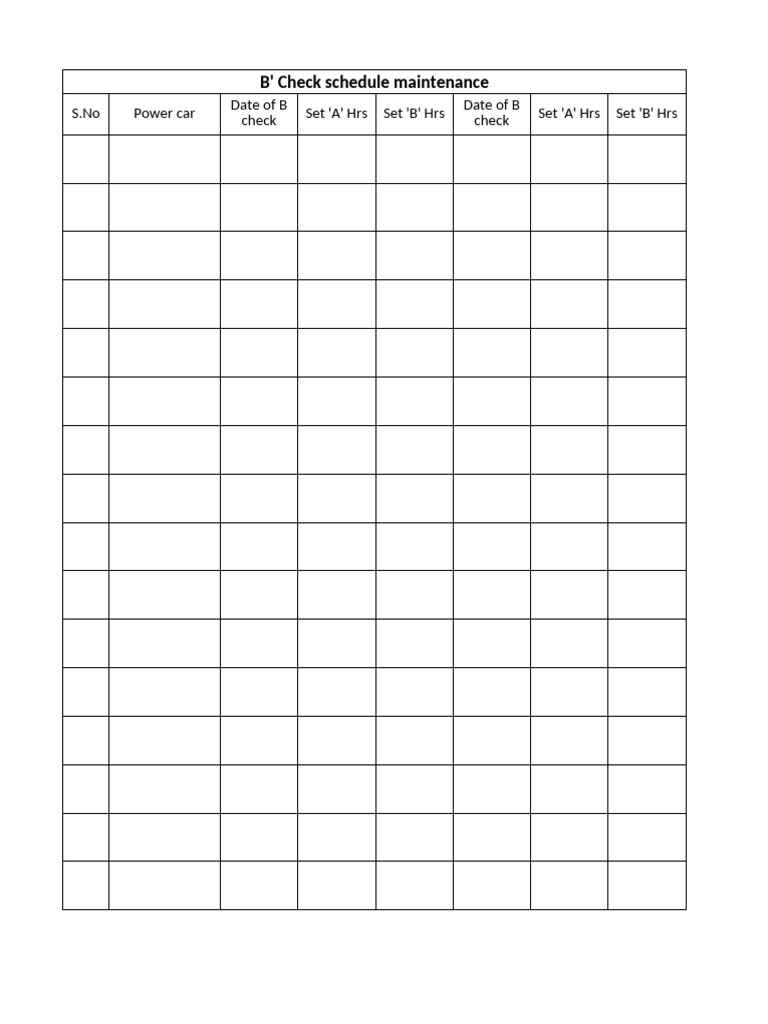 B Check Schedule | PDF