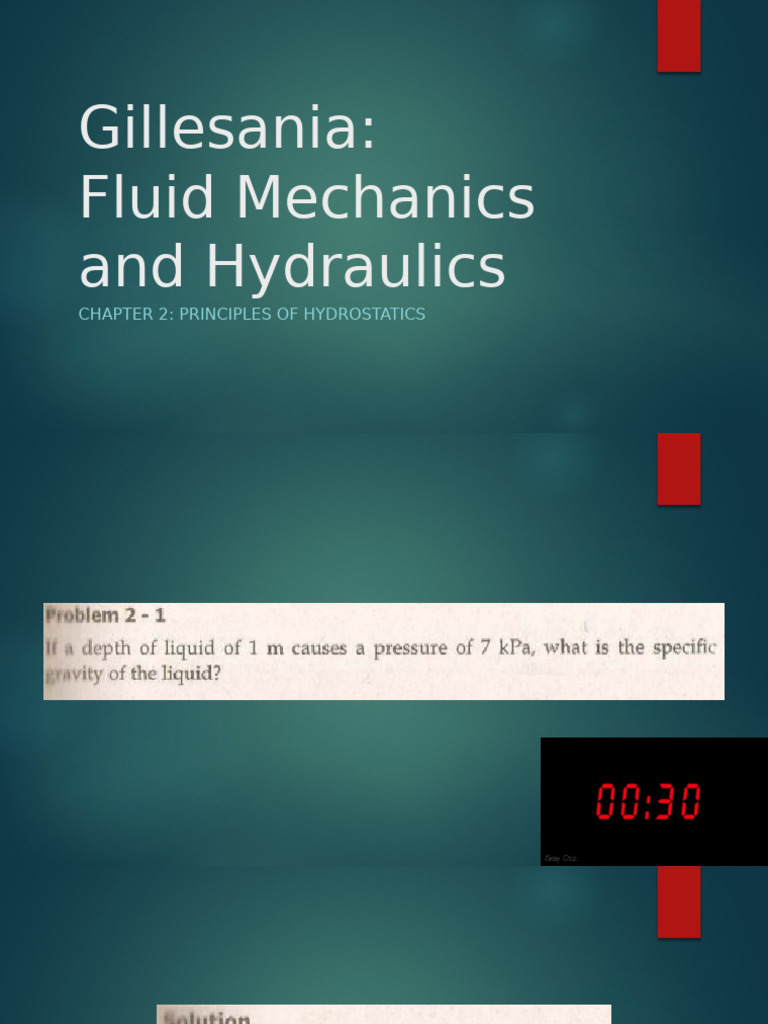 Gillesania Fluid Mechanics PPT Chapter 2 | PDF