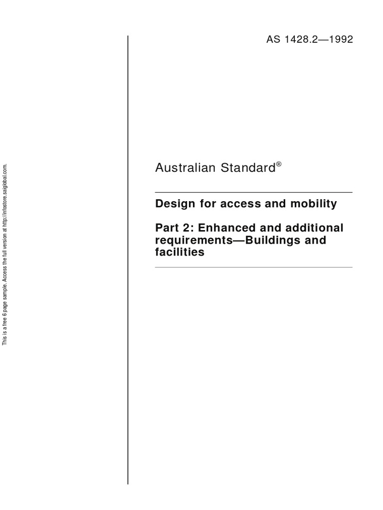As 1428.2-1992 Design For Access and Mobility Enhanced and Additional ...