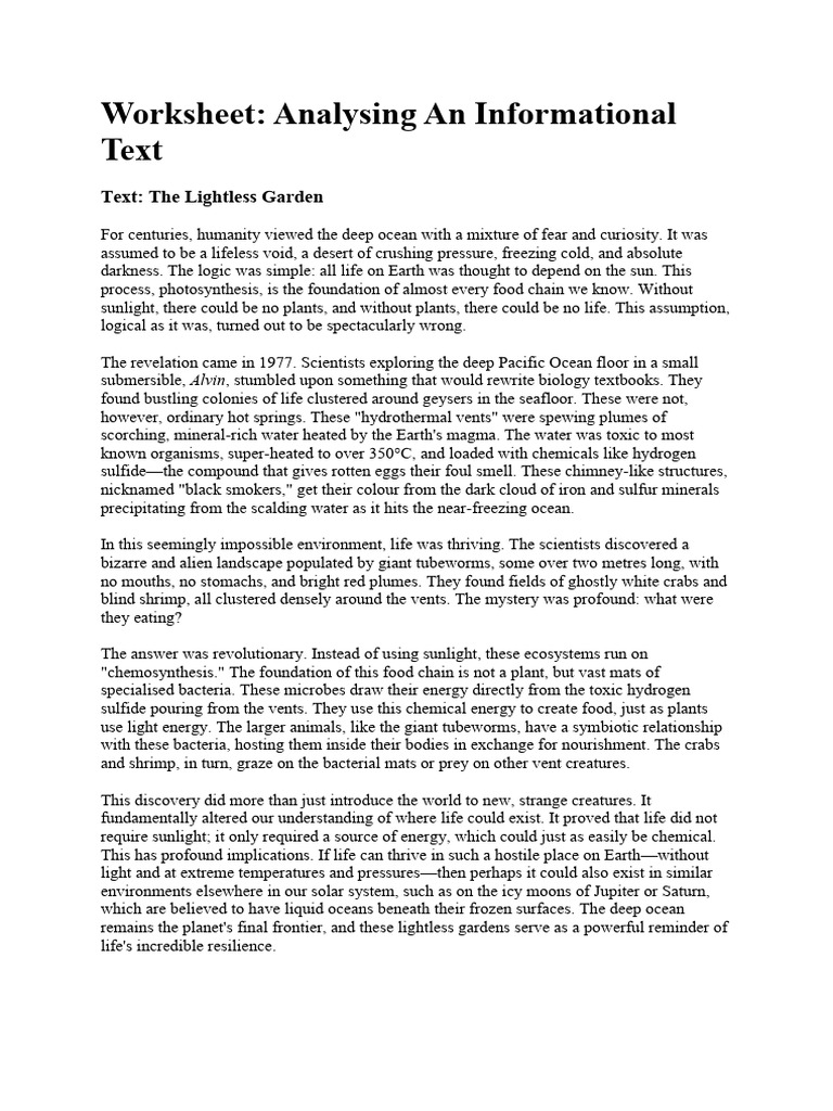 Discovering Life at Hydrothermal Vents | PDF | Hydrothermal Vent ...