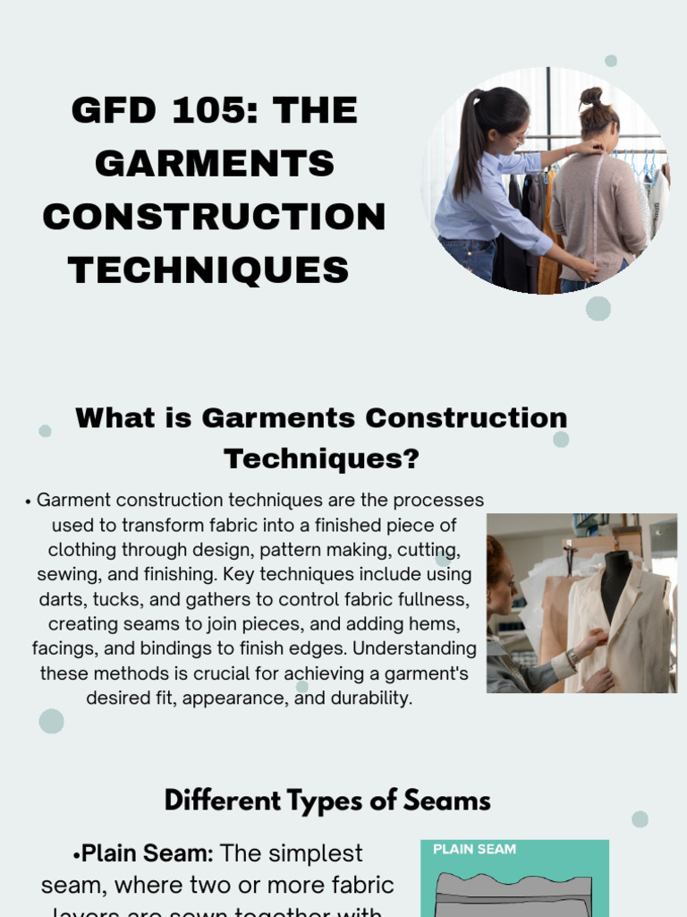 Garment Construction Techniques Overview | PDF | Seam (Sewing) | Sewing