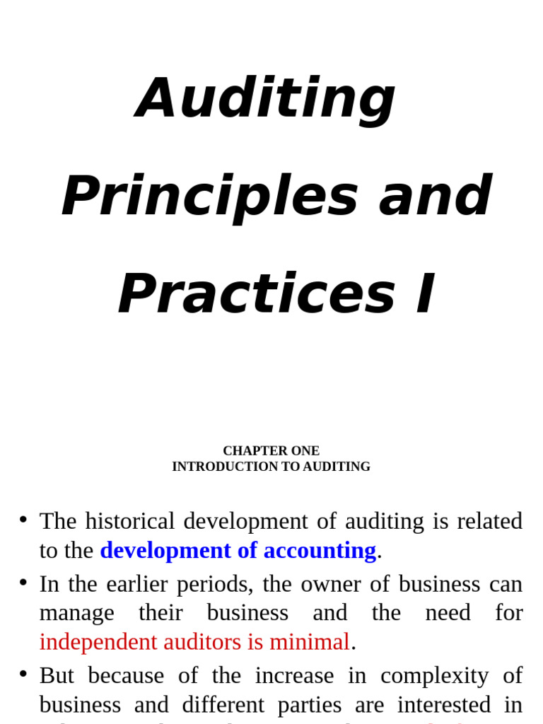 Auditing principle and practice Chapter 1 | PDF | Audit | Accounting