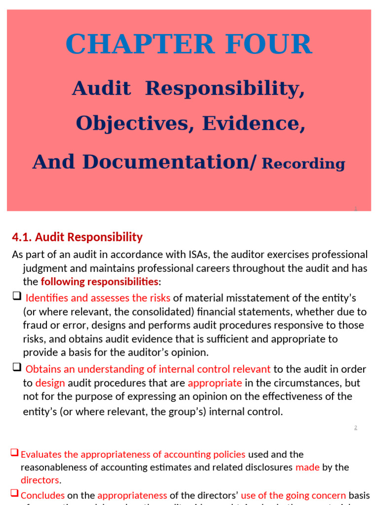 Auditing Principles and Practices I | PDF | Audit | Internal Control