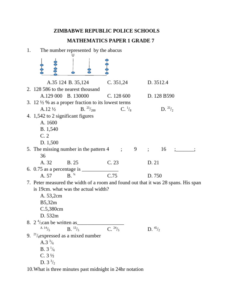 Grade 7 Maths Paper 1 Term 3 2014 | PDF | Chess | Chess Theory