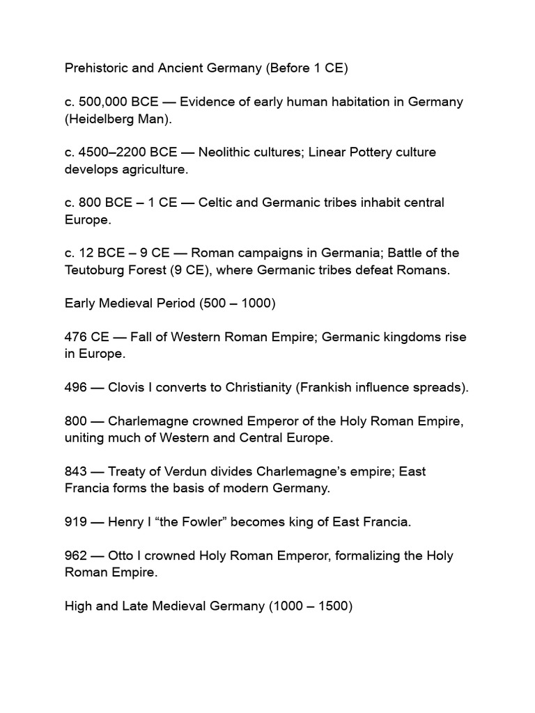 History of Germany: Prehistoric to Modern | PDF | German Empire | Germany