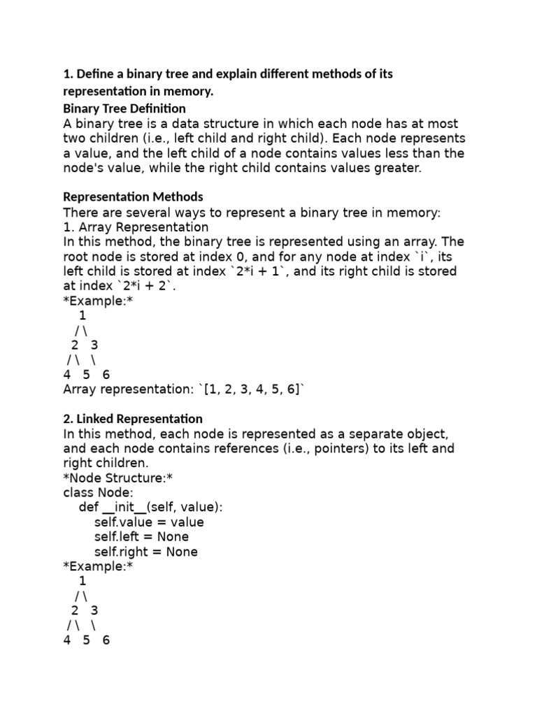 1. Define a Binary Tree and Ex(2) | PDF | Computer Programming ...