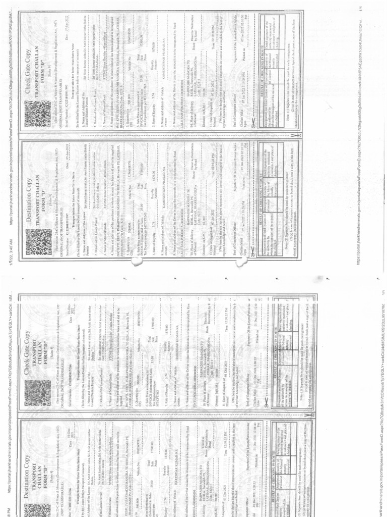 Boulder Royalty Challan Scan Copy | PDF