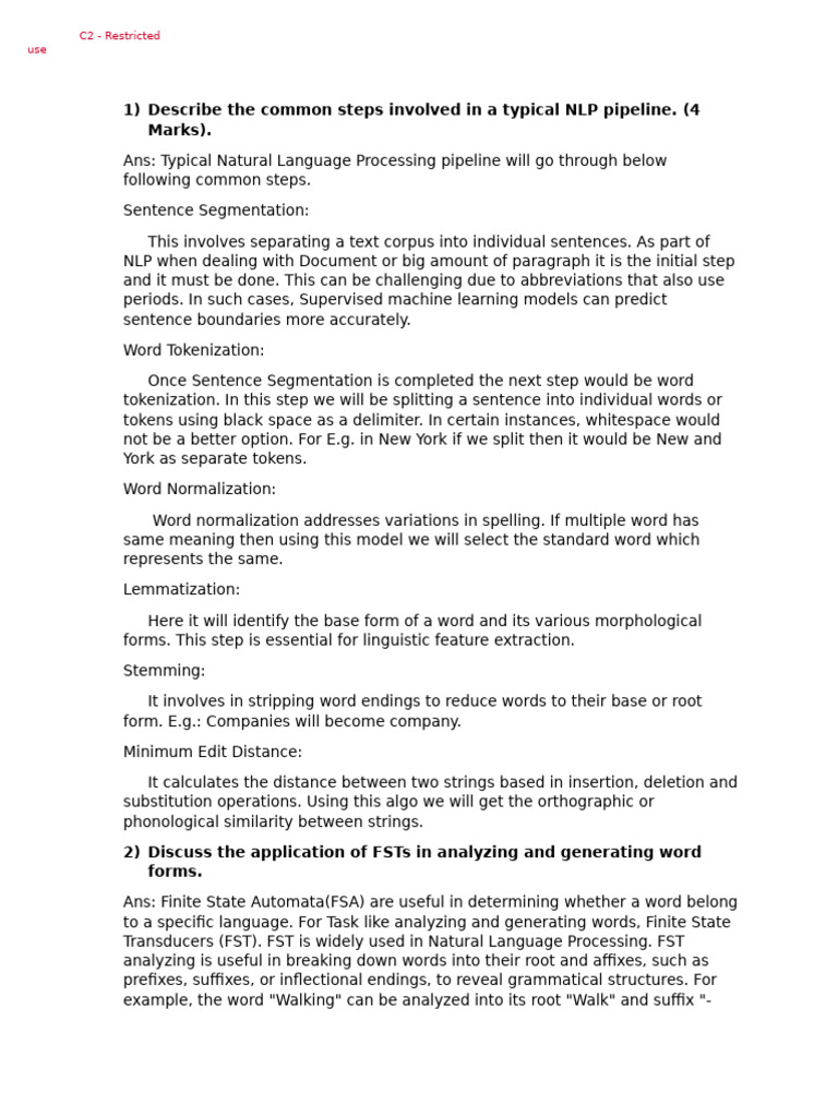 Nidish - Natural Language Processing | PDF | Word | Morphology (Linguistics)