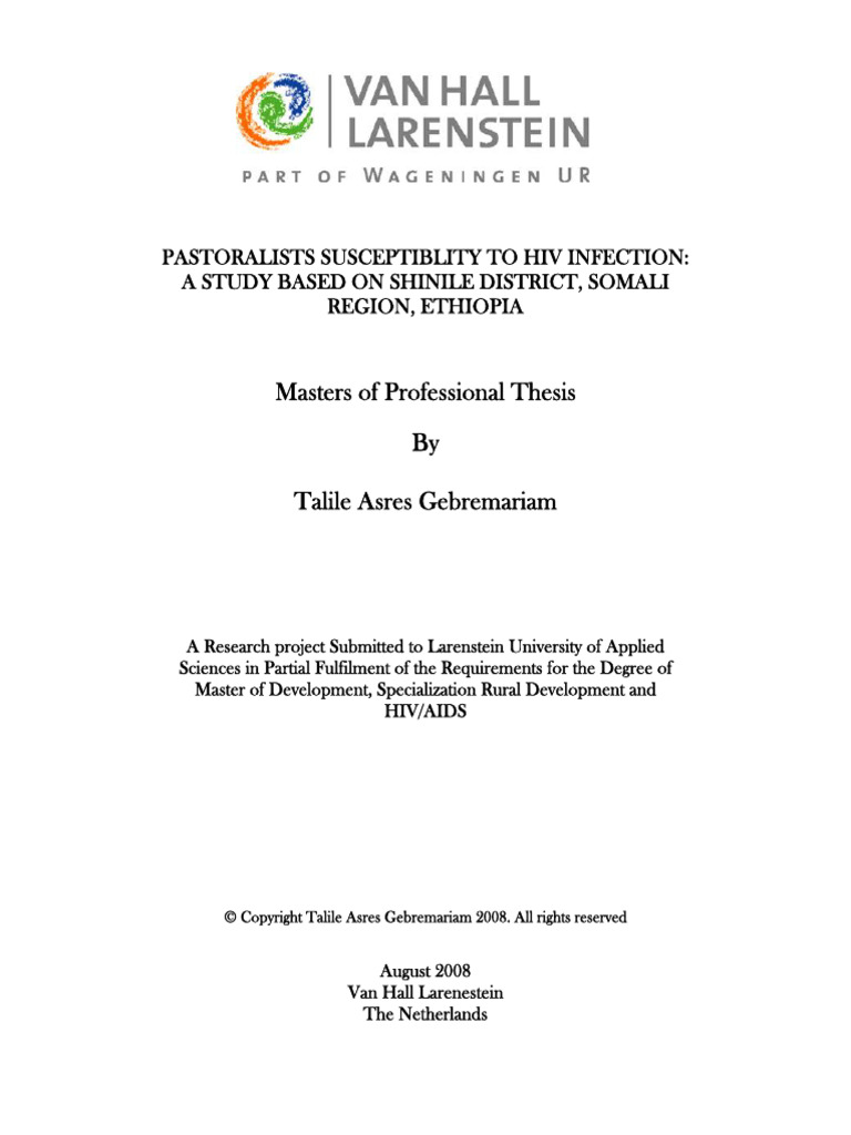 HIV Susceptibility Among Shinile Pastoralists | PDF | Hiv/Aids In ...