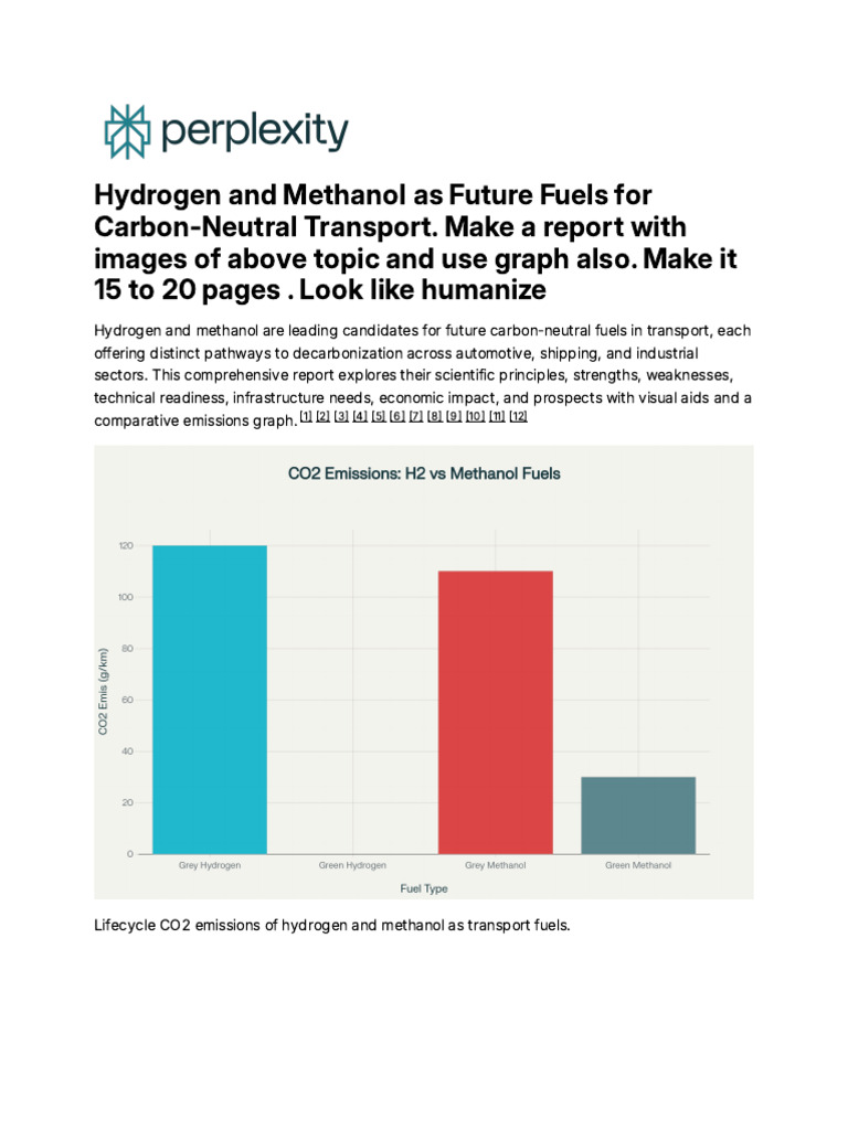 Hydrogen vs Methanol: Future Carbon-Neutral Fuels | PDF | Hydrogen ...