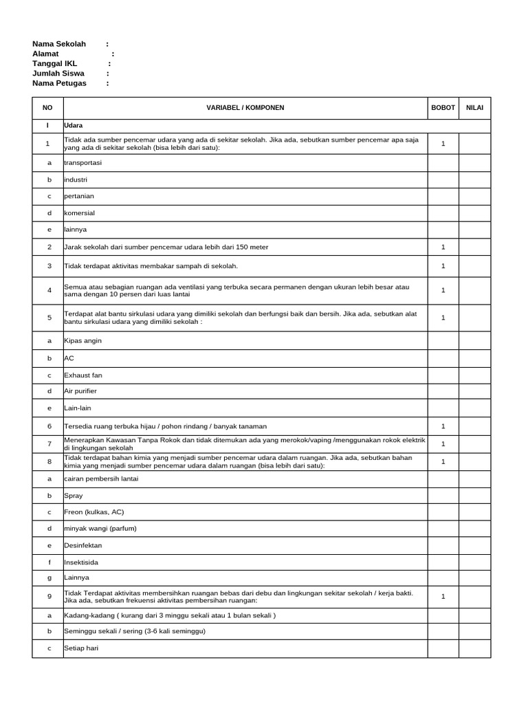 Form Ikl Sekolah Baru | PDF