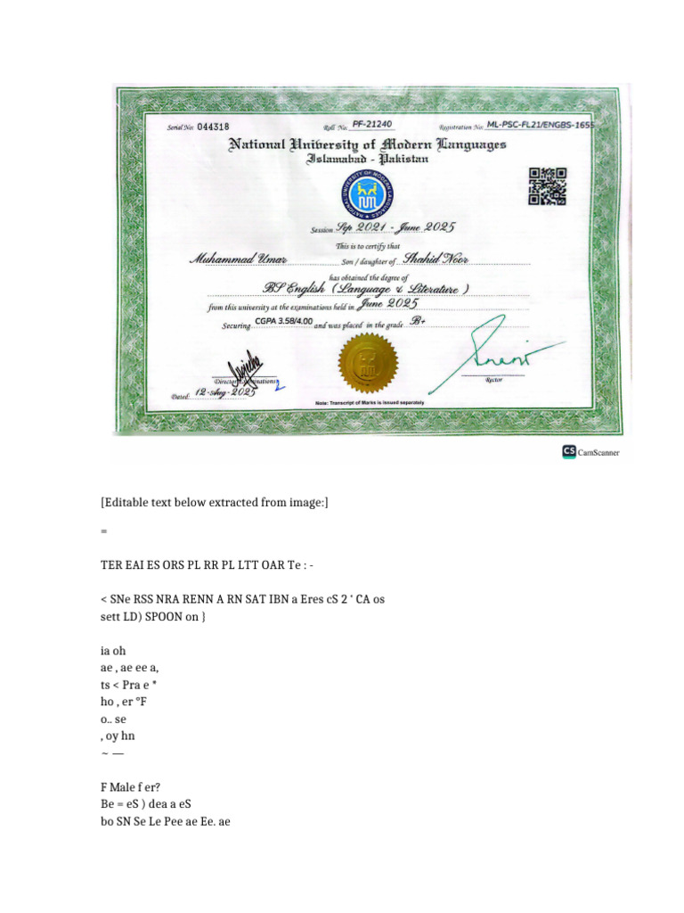 University Certificate Editable Text | PDF