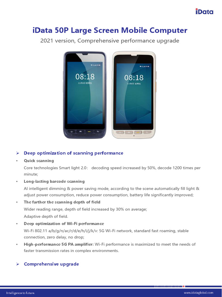 Idata 50P Datasheet | PDF | Touchscreen | Wi Fi
