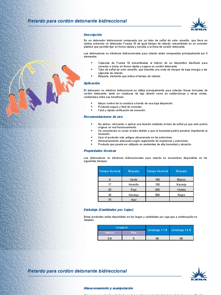 Detonador Bidireccional para Cordón | PDF | Material explosivo | Color